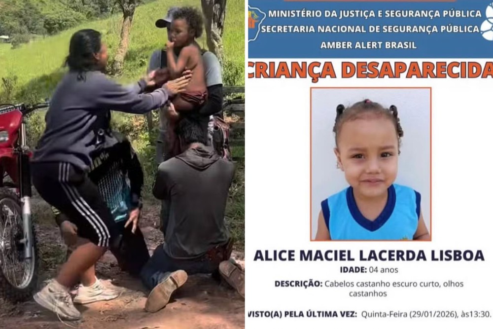 Alice, menina que estava desaparecida por três dias em MG, é encontrada ...