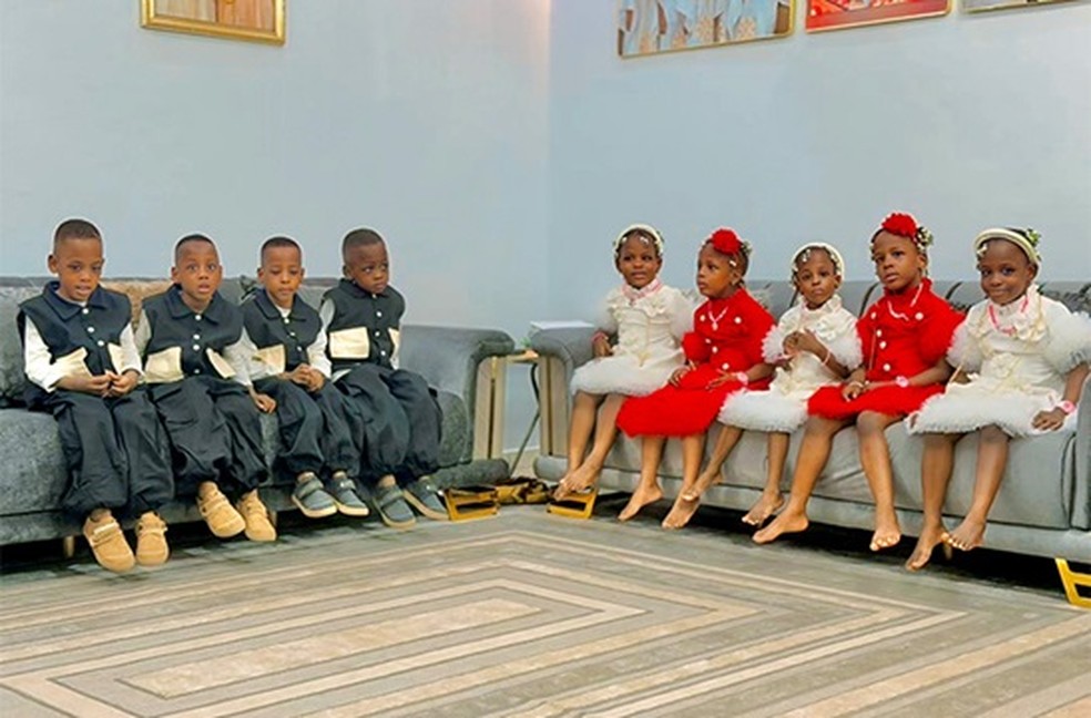 Primeiros nônuplos do mundo completam 5 anos; veja as fotos