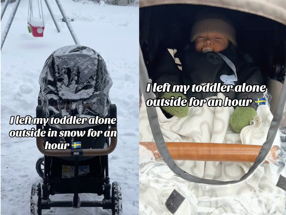 Vídeo de bebê dormindo na neve revolta seguidores, mas mãe defende: 'É ...