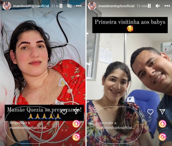 Pais fazem primeira visita aos sêxtuplos de Colatina, na UTIN