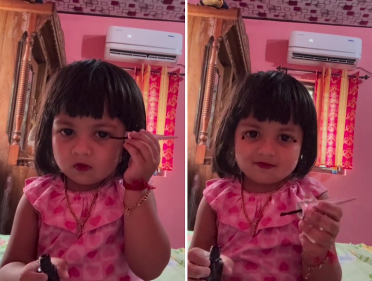 Menina indiana grava tutorial de como se maquiar e vira trend no TikTok