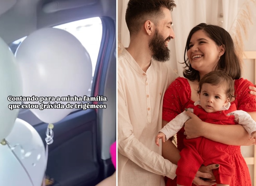 Pais viralizam com forma criativa de anunciar que teriam trigêmeos
