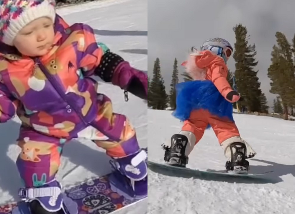 Vídeo: menina de 5 anos impressiona no snowboard e viraliza