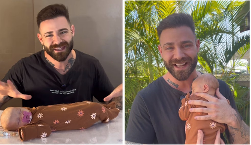 Influenciador surpreende com 'unboxing' divertido de sua filha recém ...