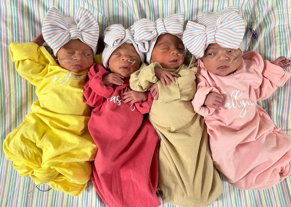 Mãe dá à luz quadrigêmeas antes do Natal: 'Um sonho que se tornou ...