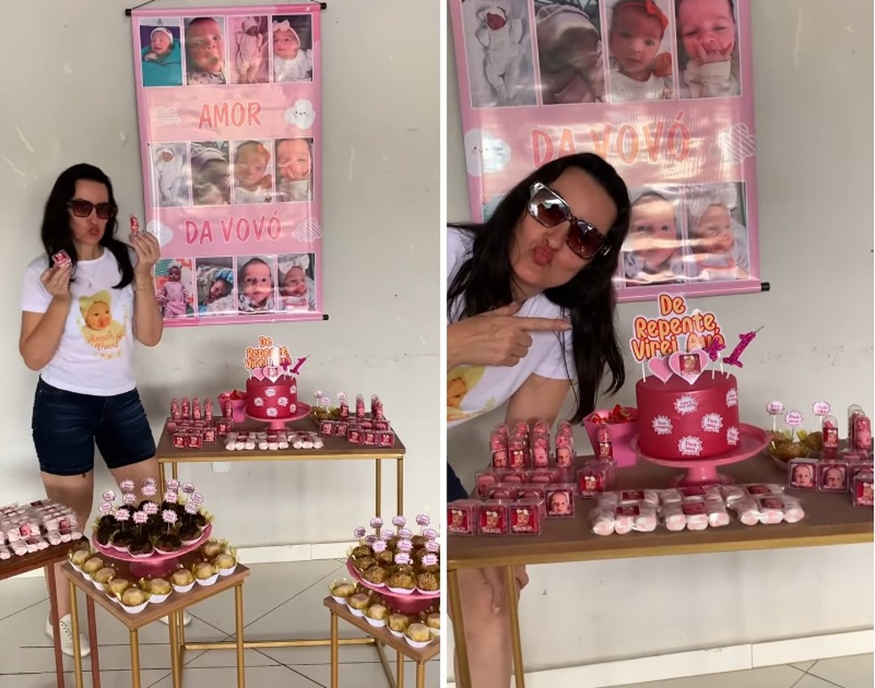 Coruja? Esta avó escolheu a própria neta como tema de aniversário, no RJ