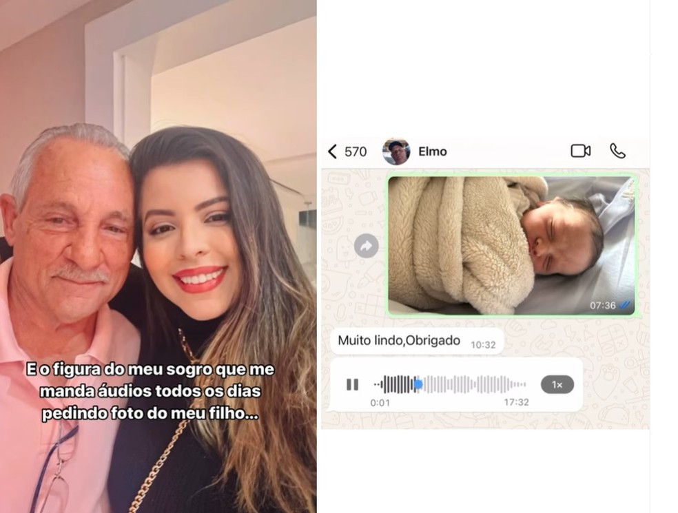 Em áudios divertidos, avô pede fotos atualizadas do neto todo dia para ...