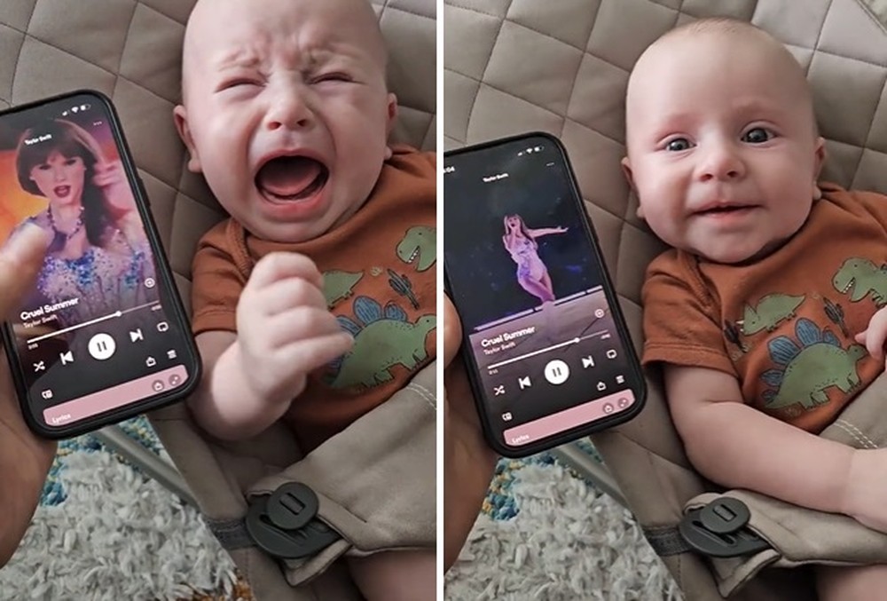 “Baby Swiftie”: bebê para de chorar quando ouve Taylor Swift